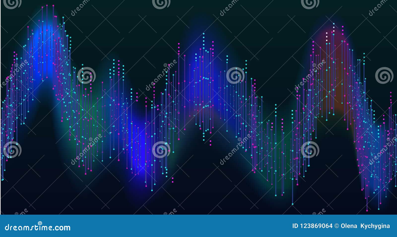 Disco Rainbow Colored Music Sound Waves for Equalizer or Waveform ...