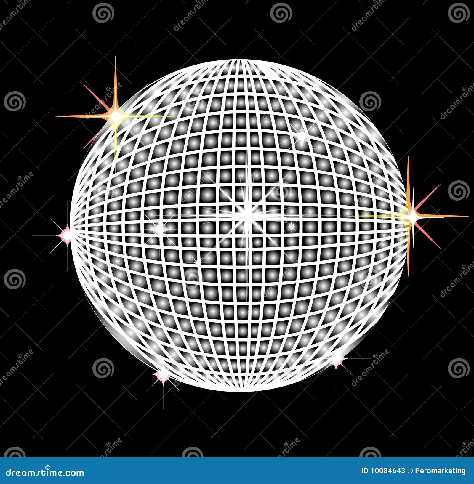 Disco reflector ball stock illustration. Illustration of effect - 10084643