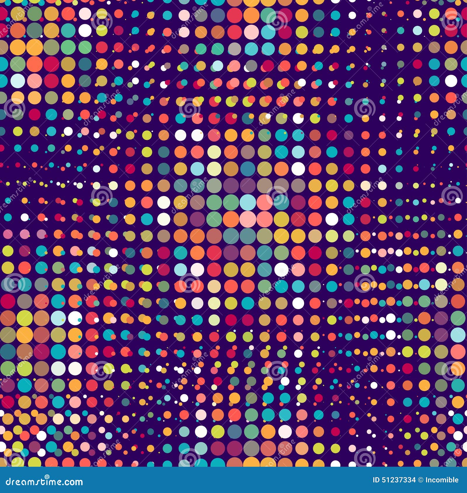 Disco Seamless Pattern of Halftone Dots in Retro Stock Vector ...