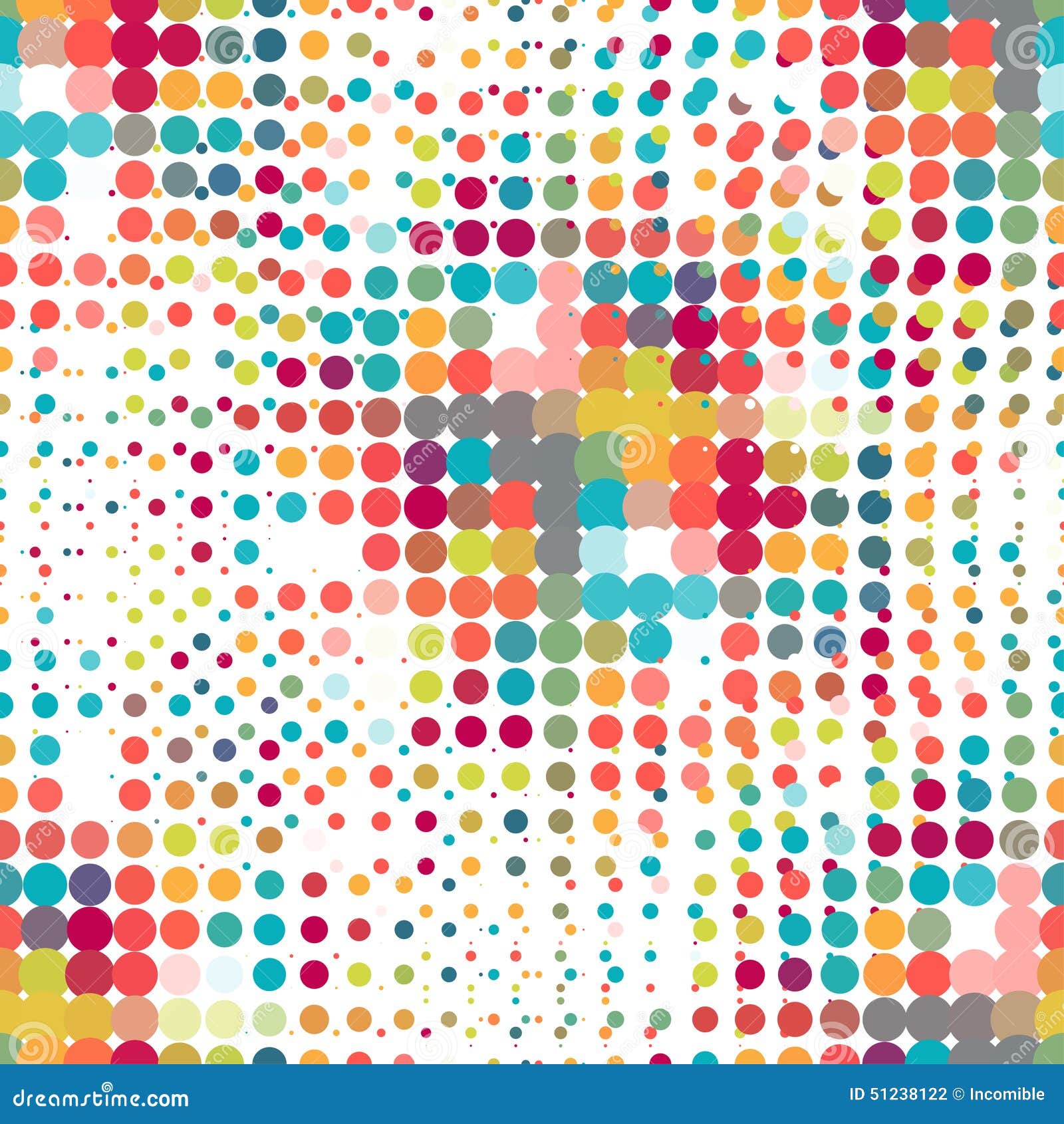 Disco Seamless Pattern of Halftone Dots in Retro Stock Vector ...