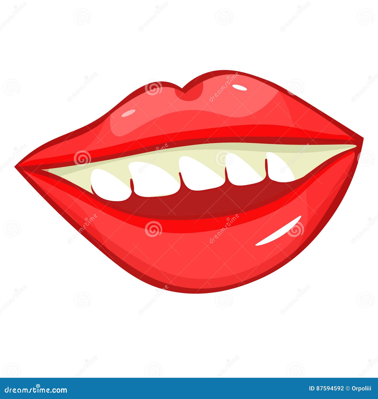 Disco Female Lips with Teeth. Vector Illustration Stock Vector ...