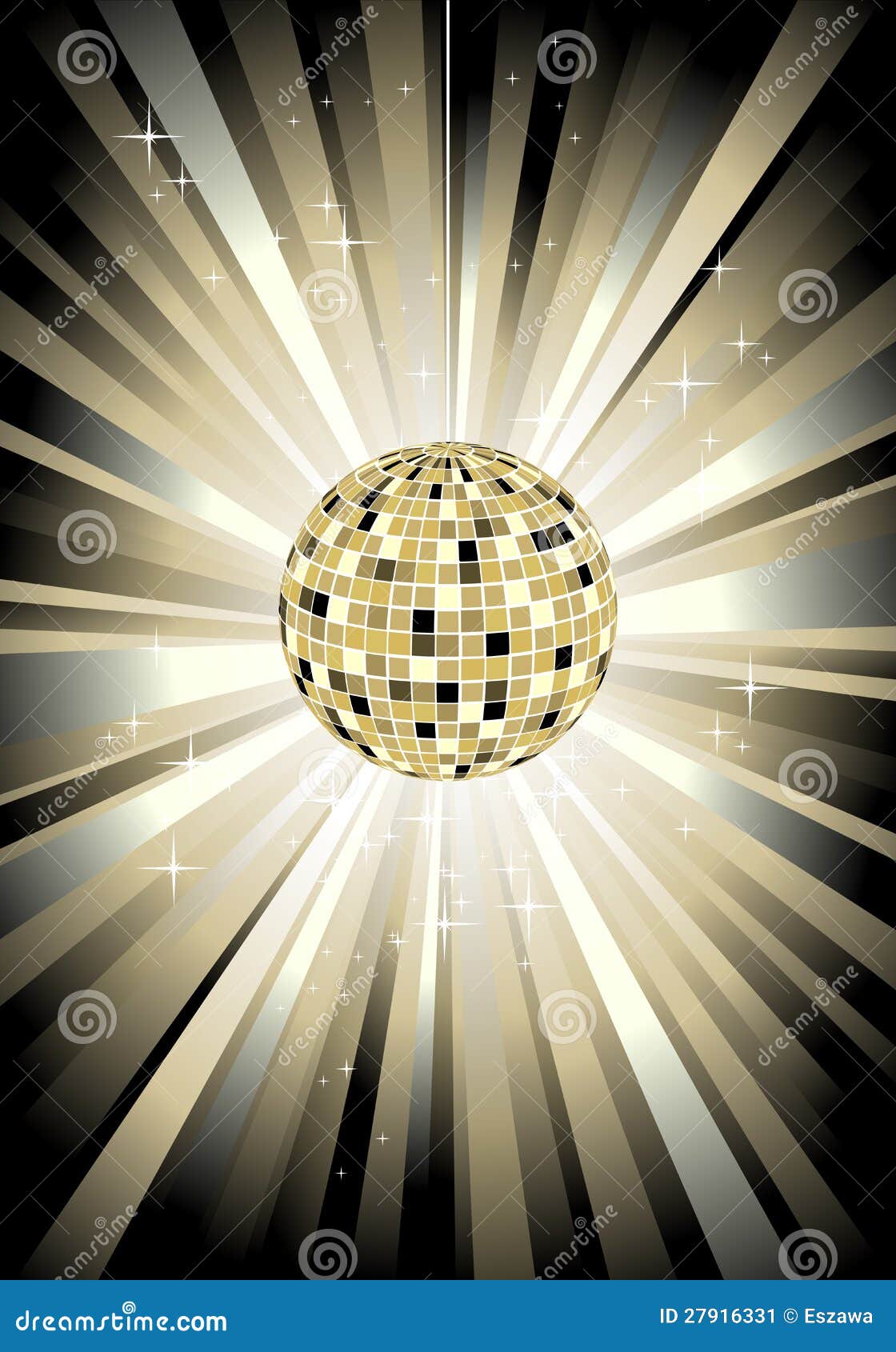 Disco Sphere Suspended On Line Rope Discotheque Ball Retro Night Clubs ...