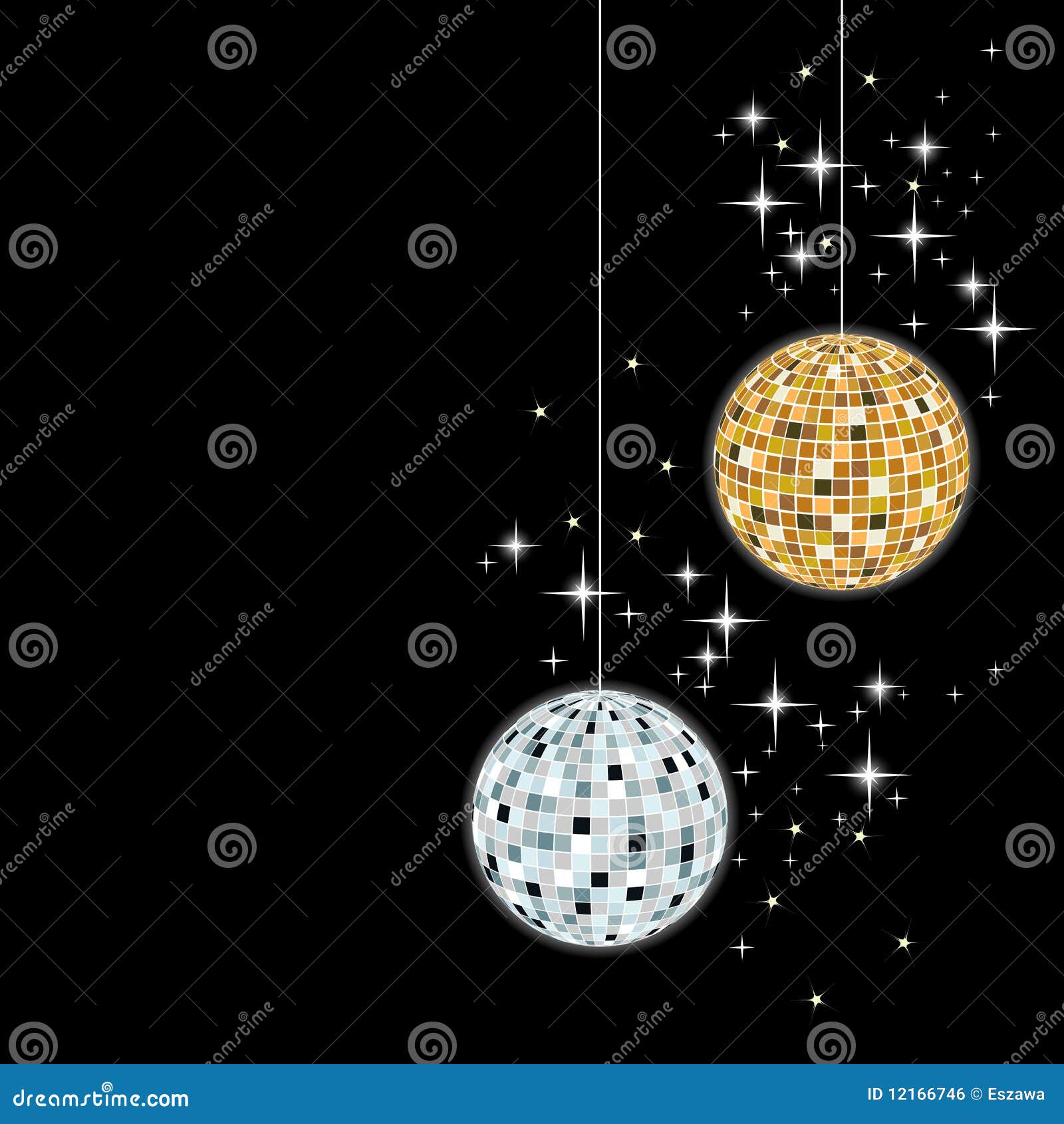 Disco Sphere Suspended On Line Rope Discotheque Ball Retro Night Clubs ...