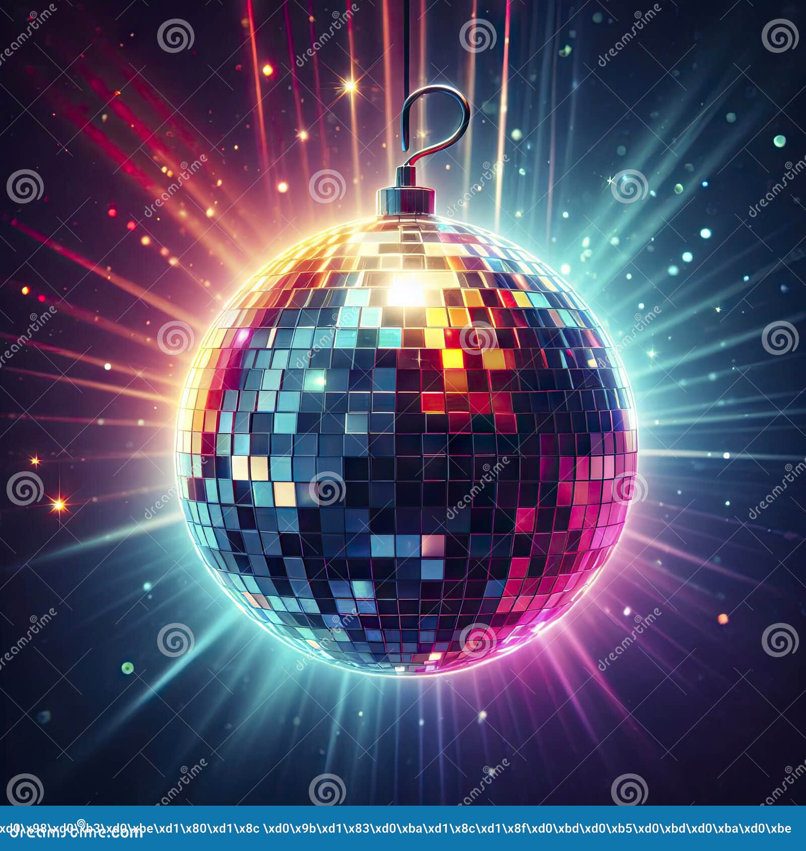 Disco Spinning Glitter Ball. Ai Generative Stock Photo - Image of ...