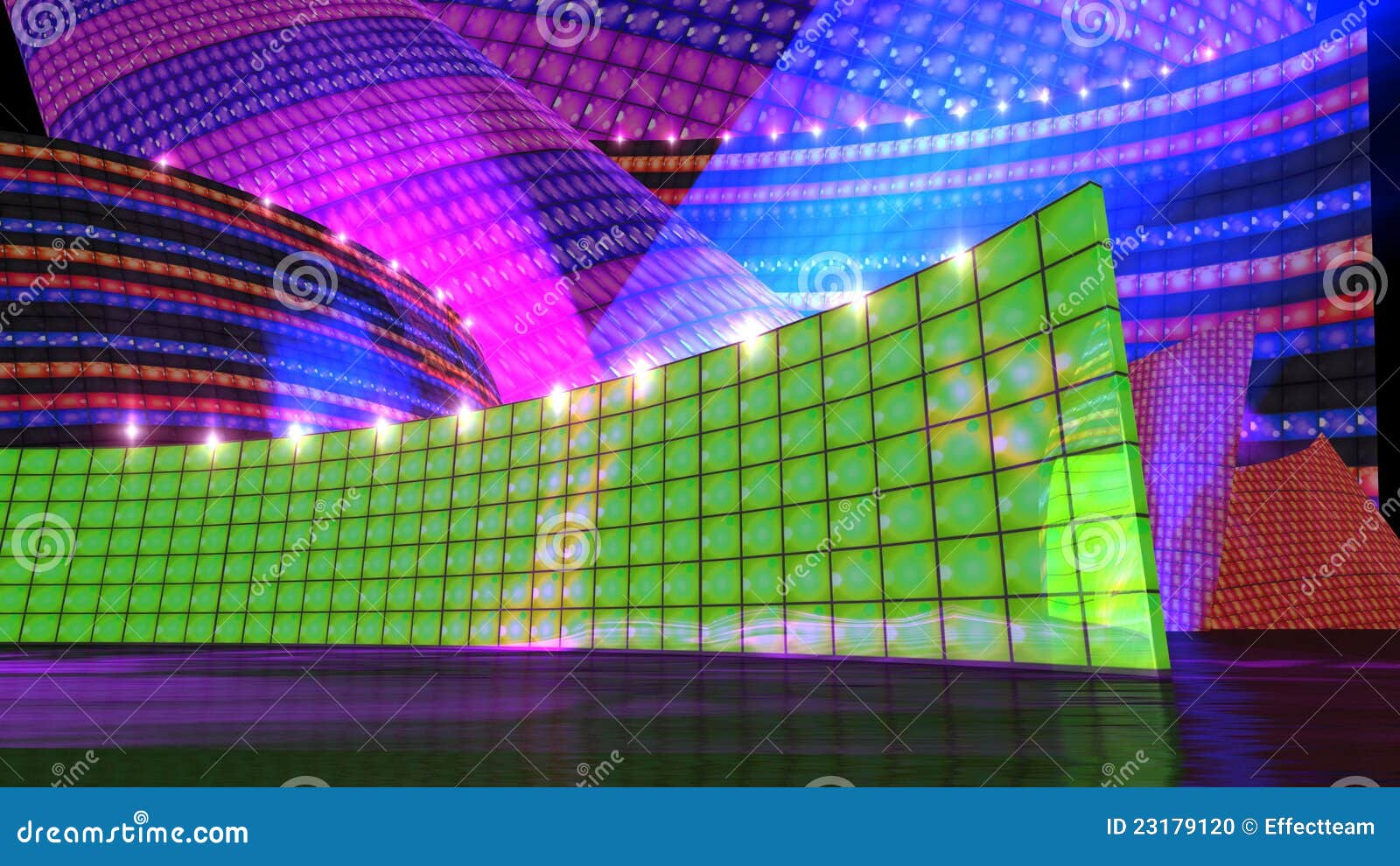 The disco stage set green stock illustration. Illustration of ...