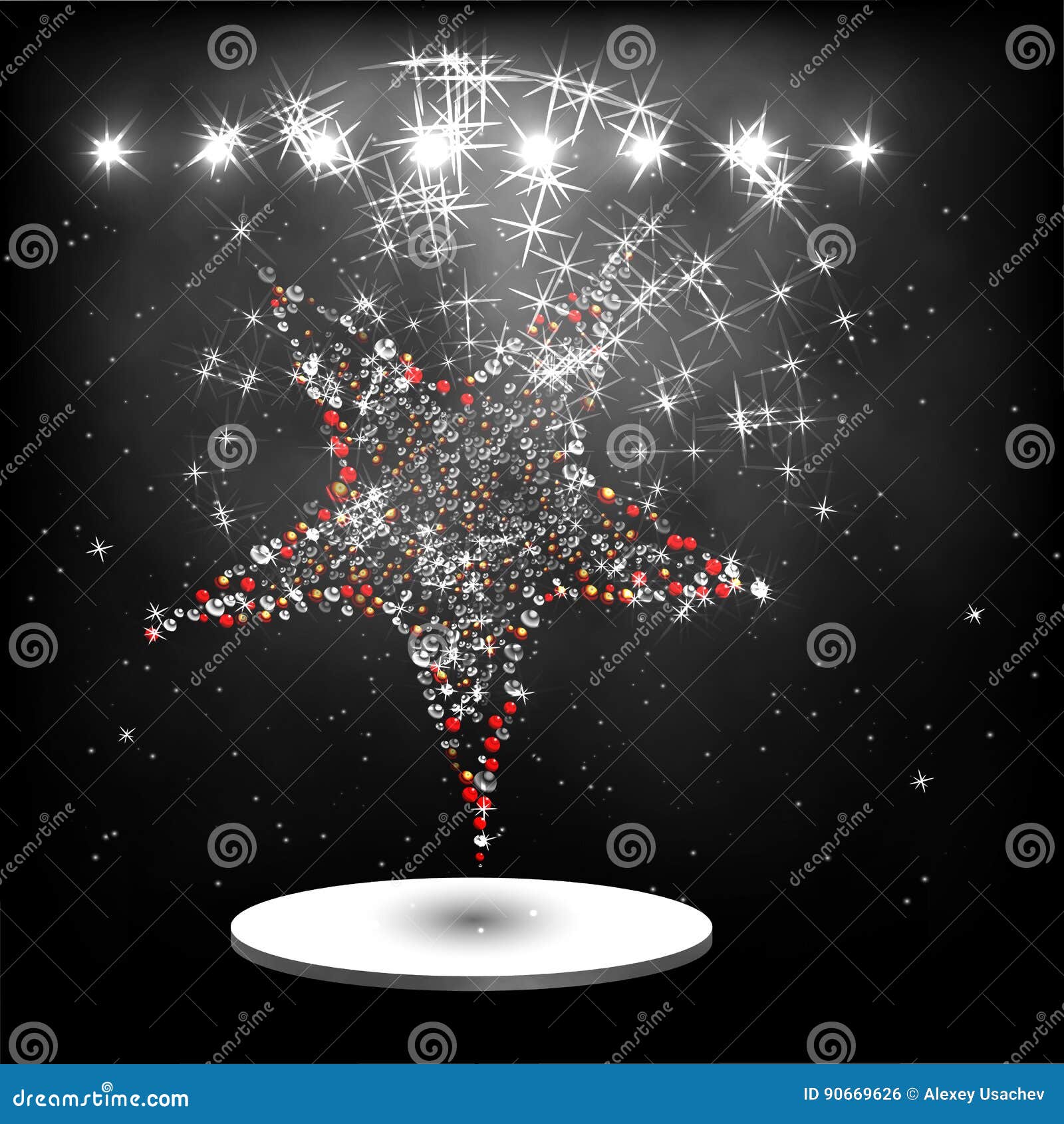 Disco Star on Night Background Stock Illustration - Illustration of ...