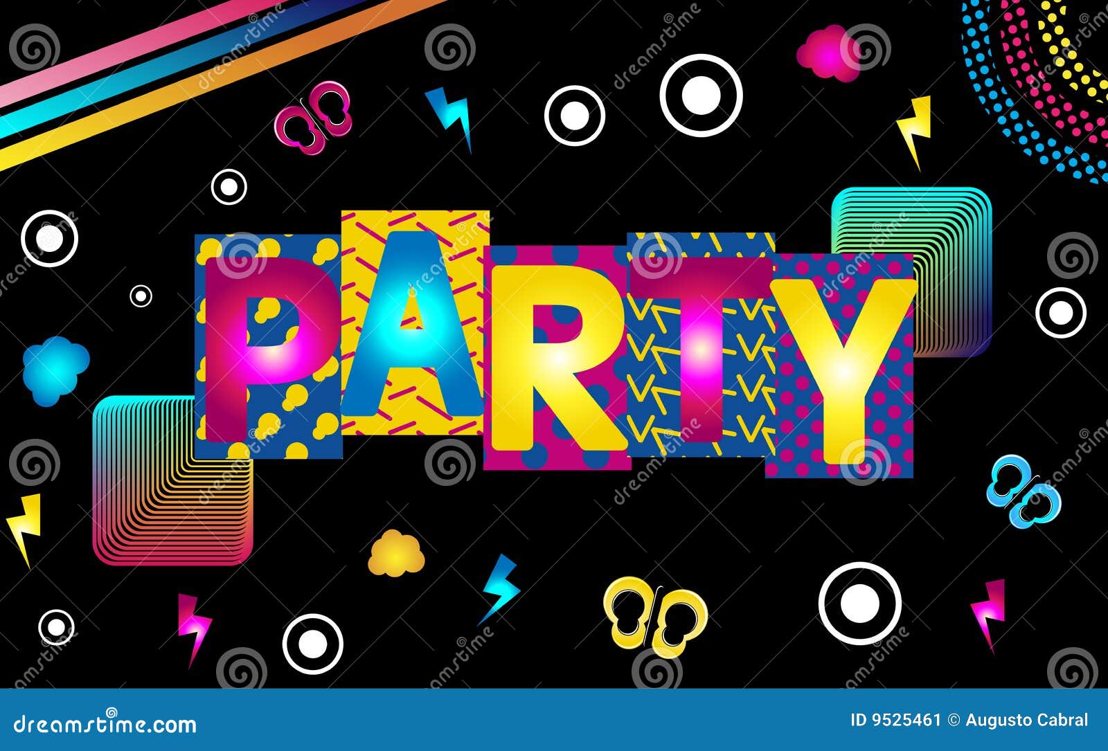 Disco Stripes stock vector. Illustration of banner, perspective - 9525461