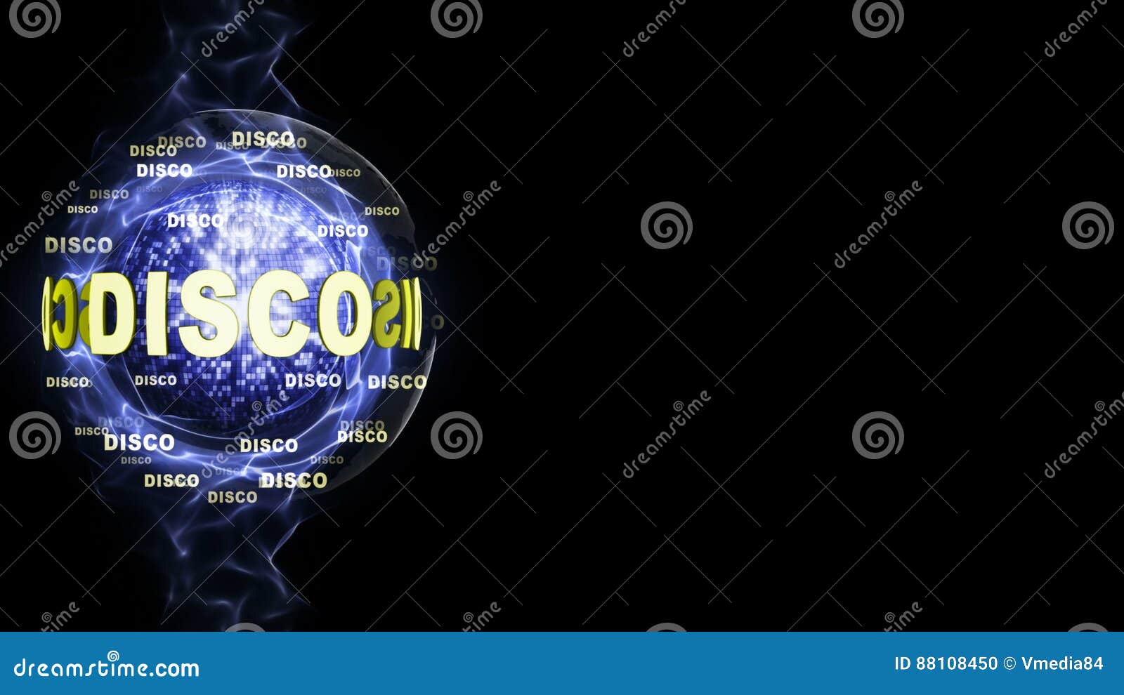 DISCO Text Around Disco Ball, Background, Computer Graphics, Stock ...