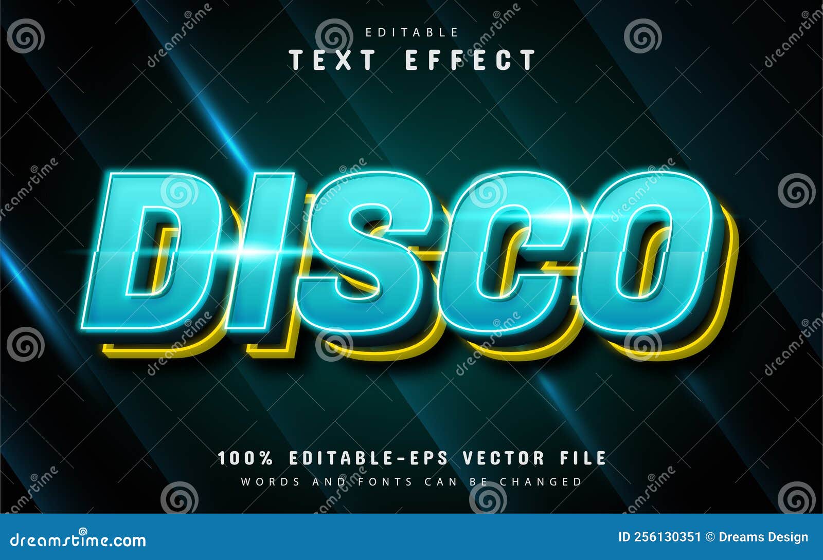 Disco Text, Editable 3d Text Effect Stock Vector - Illustration of ...