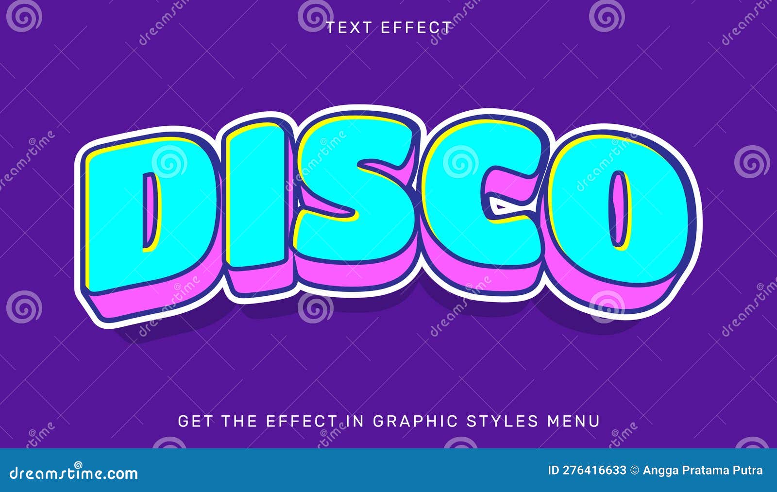 Disco Text Effect Template in 3d Style Stock Vector - Illustration of ...