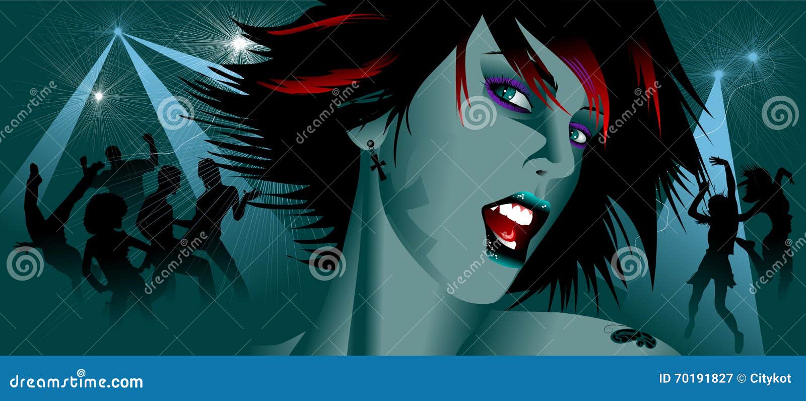 Disco vamp stock illustration. Illustration of glitter - 70191827