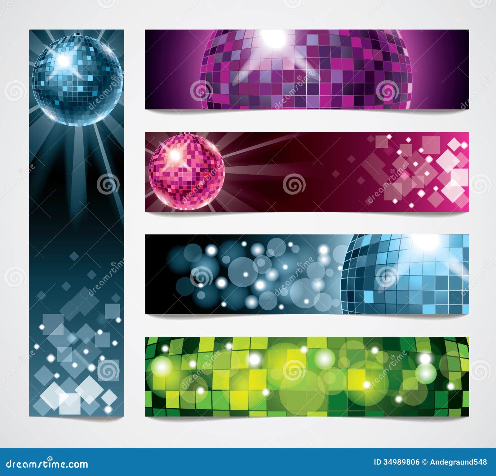 Disco vector banners set stock vector. Illustration of advertising ...