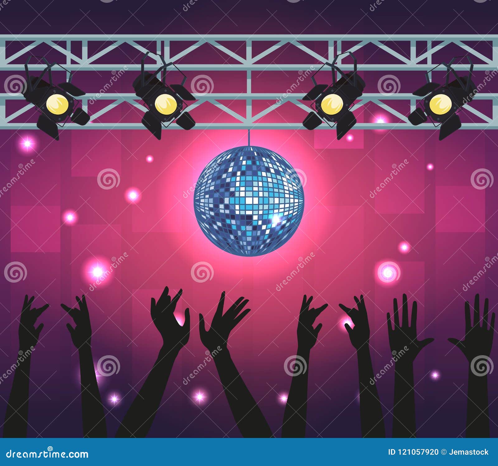 Disco and people stock vector. Illustration of vector - 121057920