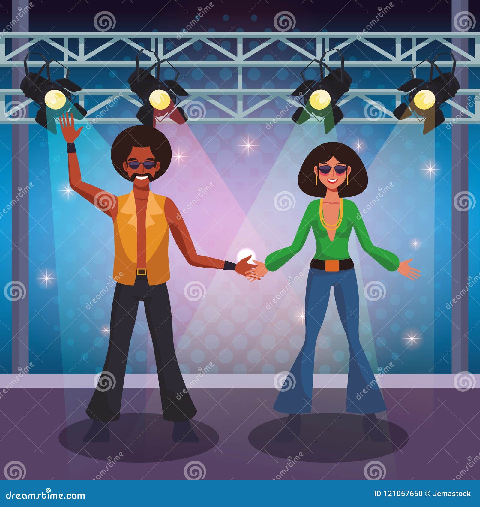 People Dancing Disco Cartoons Stock Vector - Illustration of vector ...