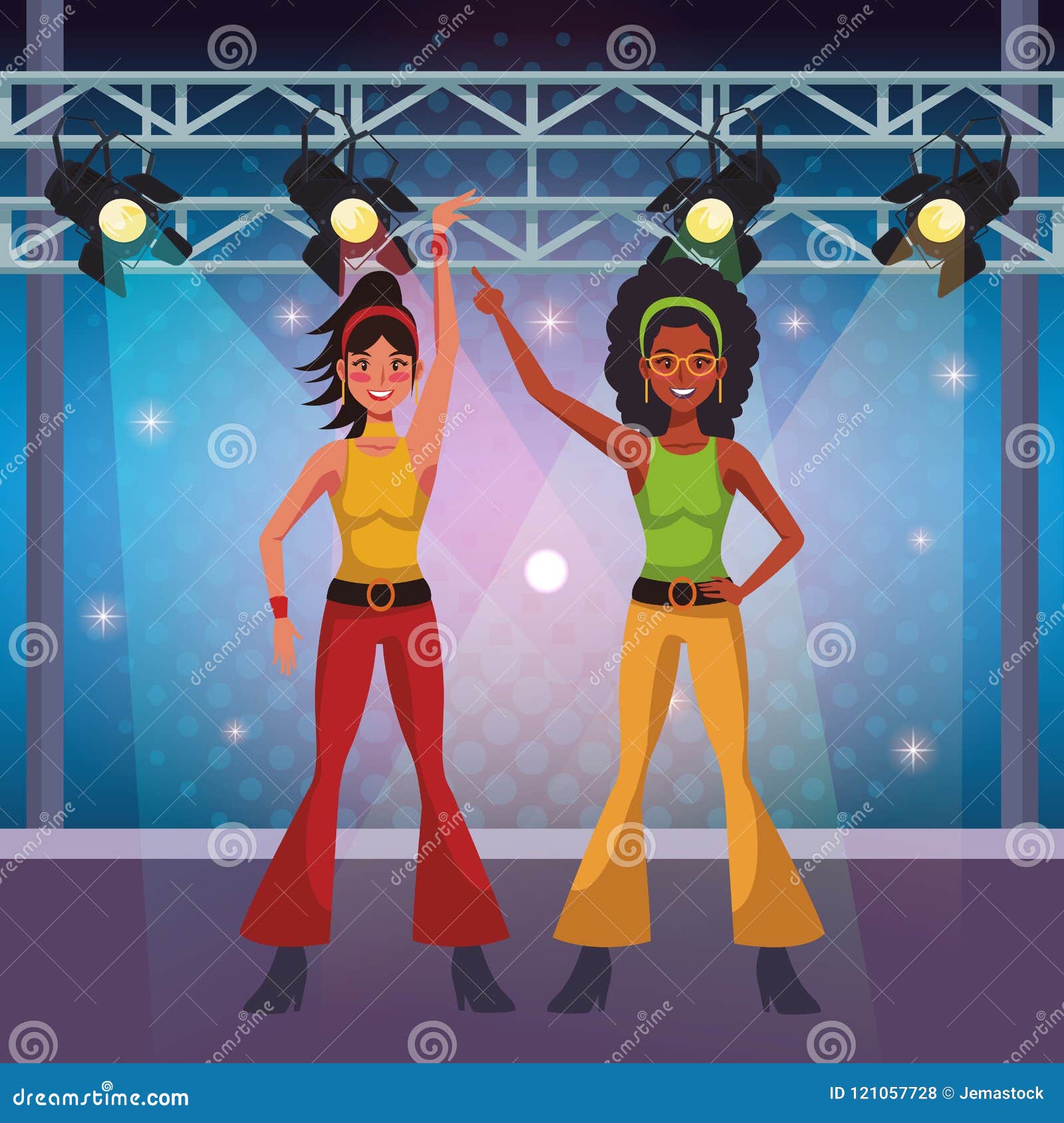 People Dancing Disco Cartoons Stock Vector - Illustration of vector ...
