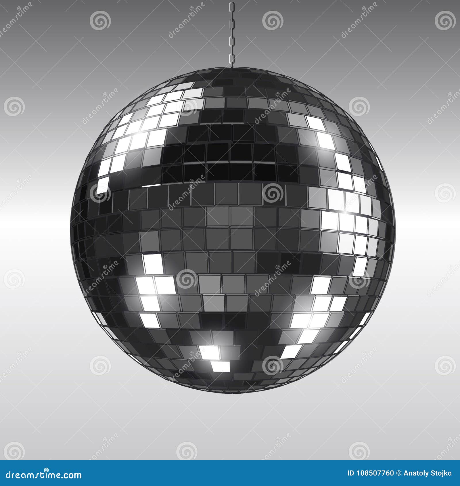 Discokugel Getrennt Spiegelballdesign Vektor Abbildung - Illustration ...