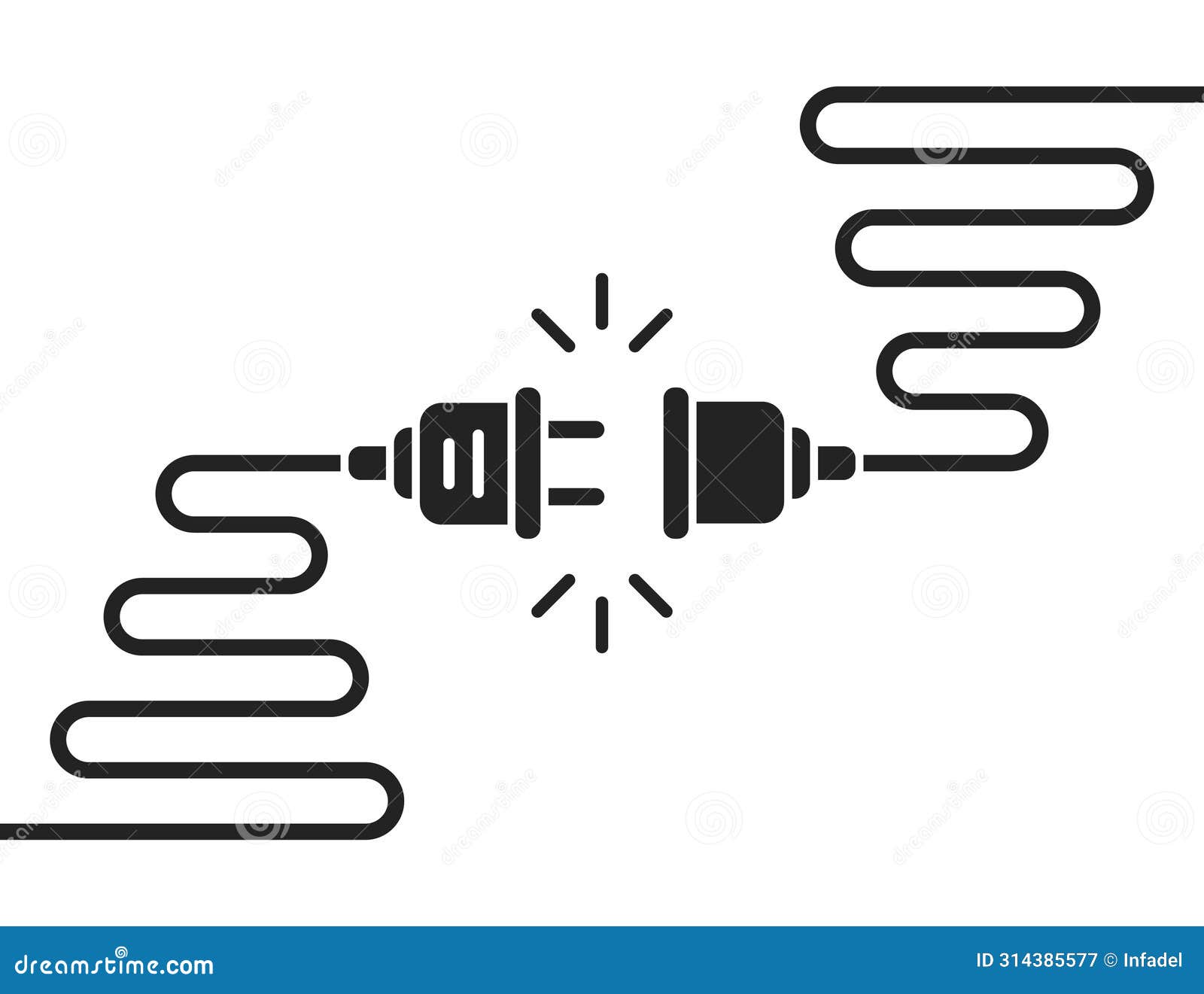 Disconnect Electric Cable Vector. Copper Wire Conductor. Communication ...