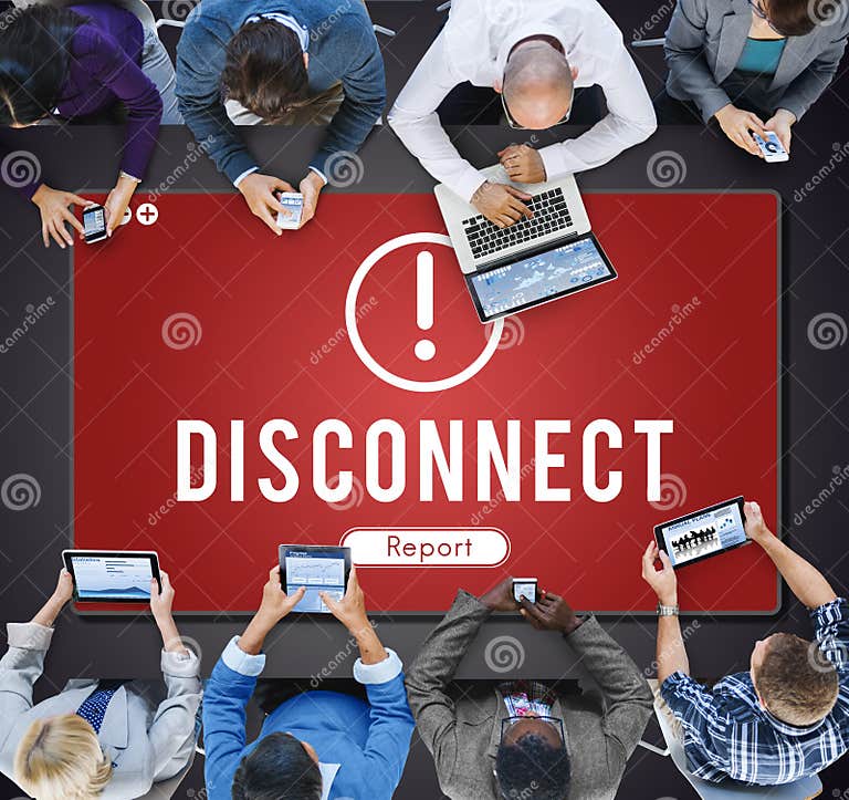 Disconnect Network Problem Technology Software Concept Stock Photo ...