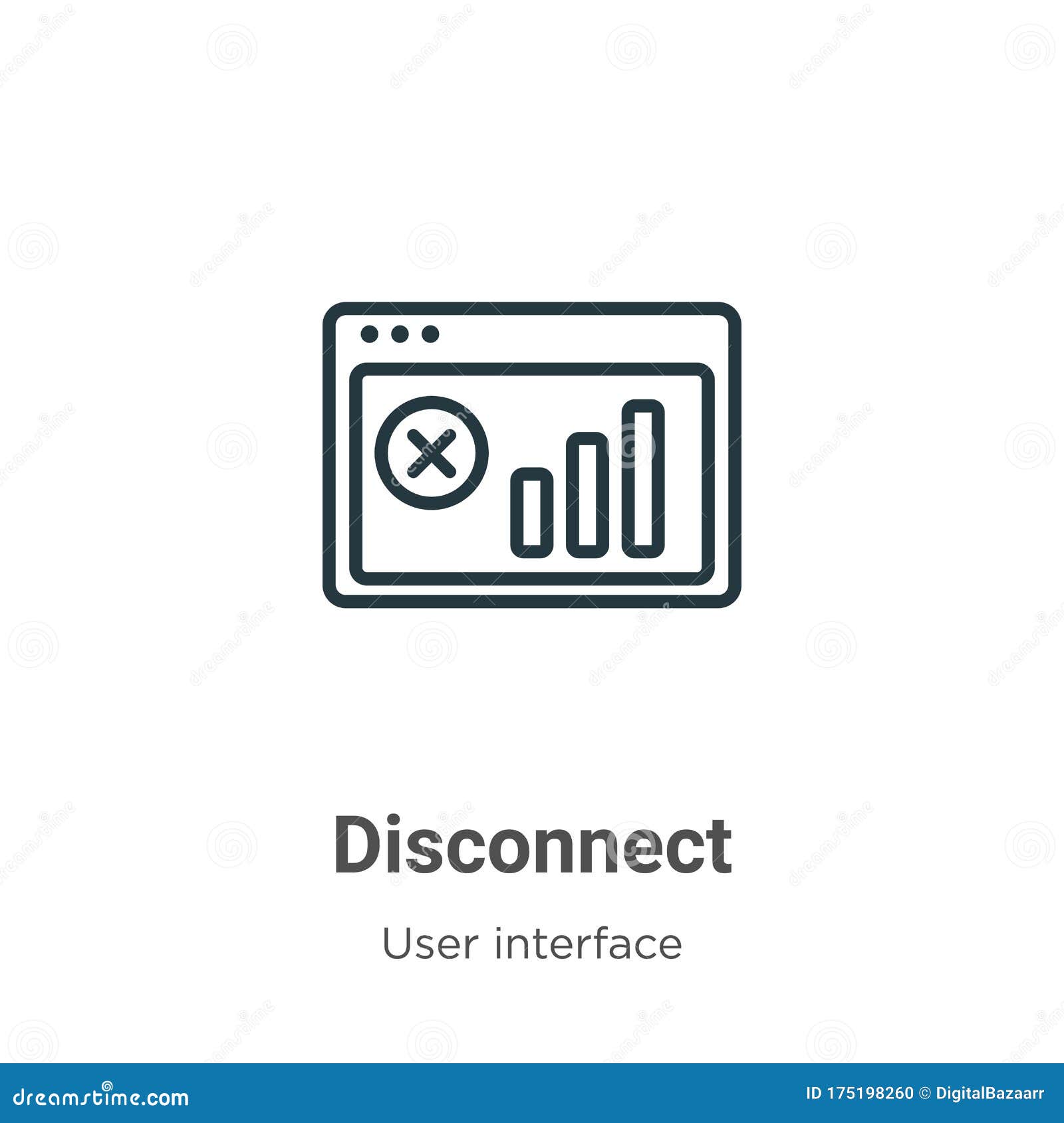Disconnect Outline Vector Icon. Thin Line Black Disconnect Icon, Flat ...