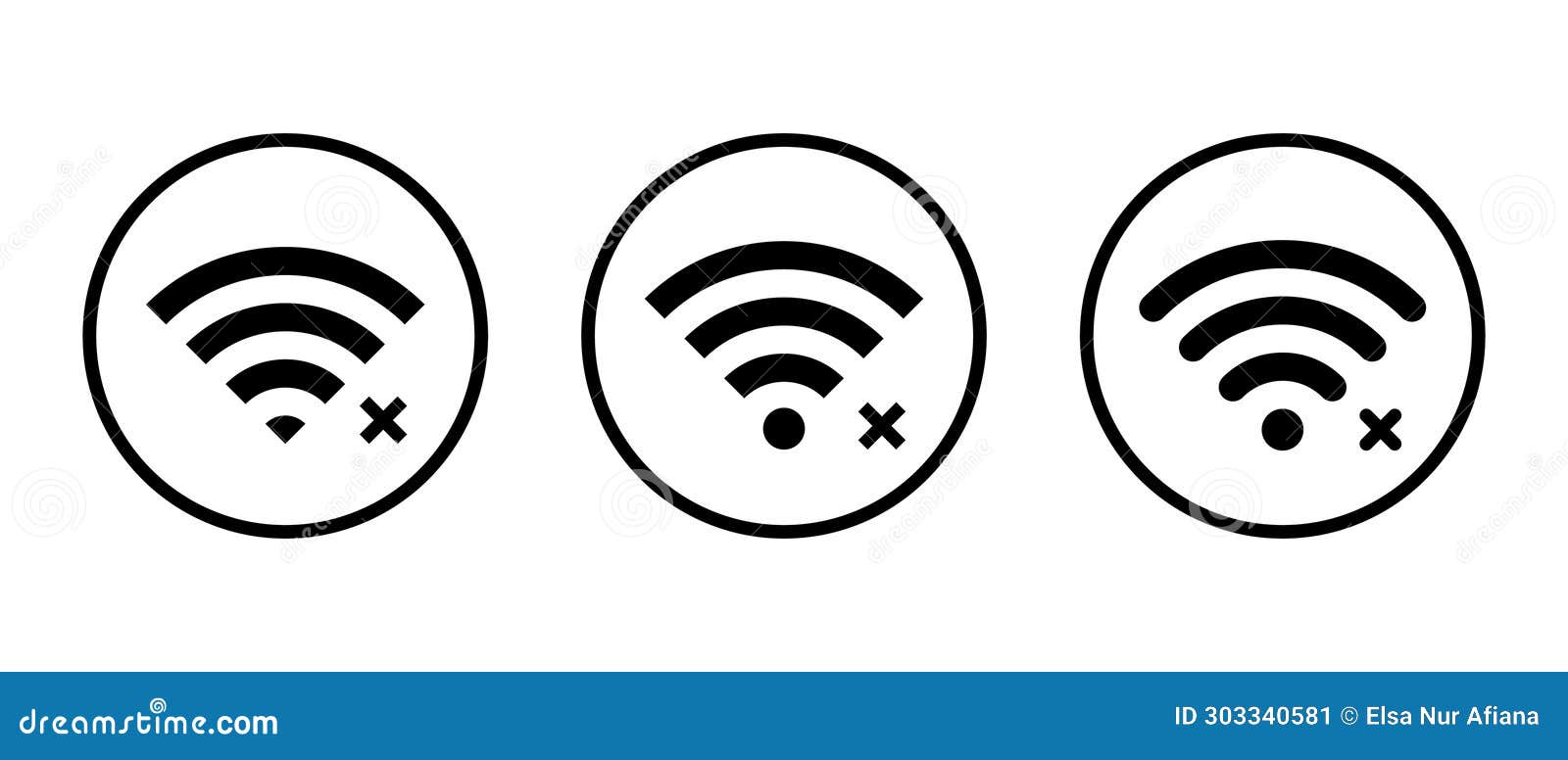 Disconnect Wifi And Connect Icon Vector On Circle Line. Wireless ...