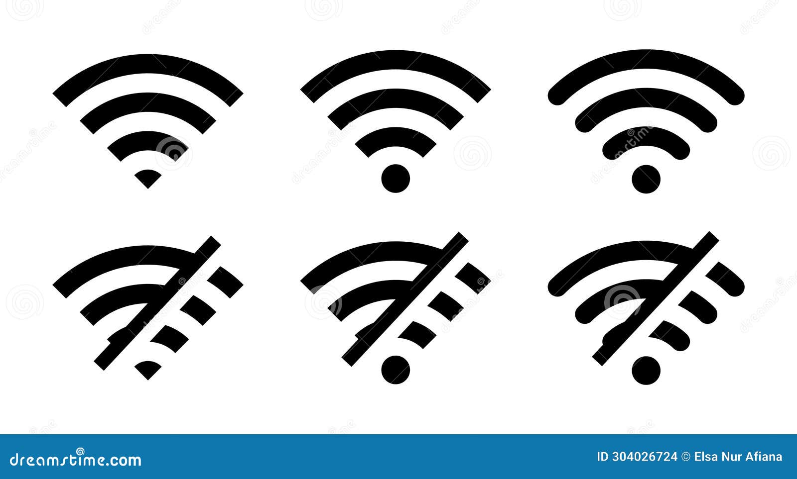 Disconnect Wifi Icon Set Collection. Lost Wireless Connection Symbol ...