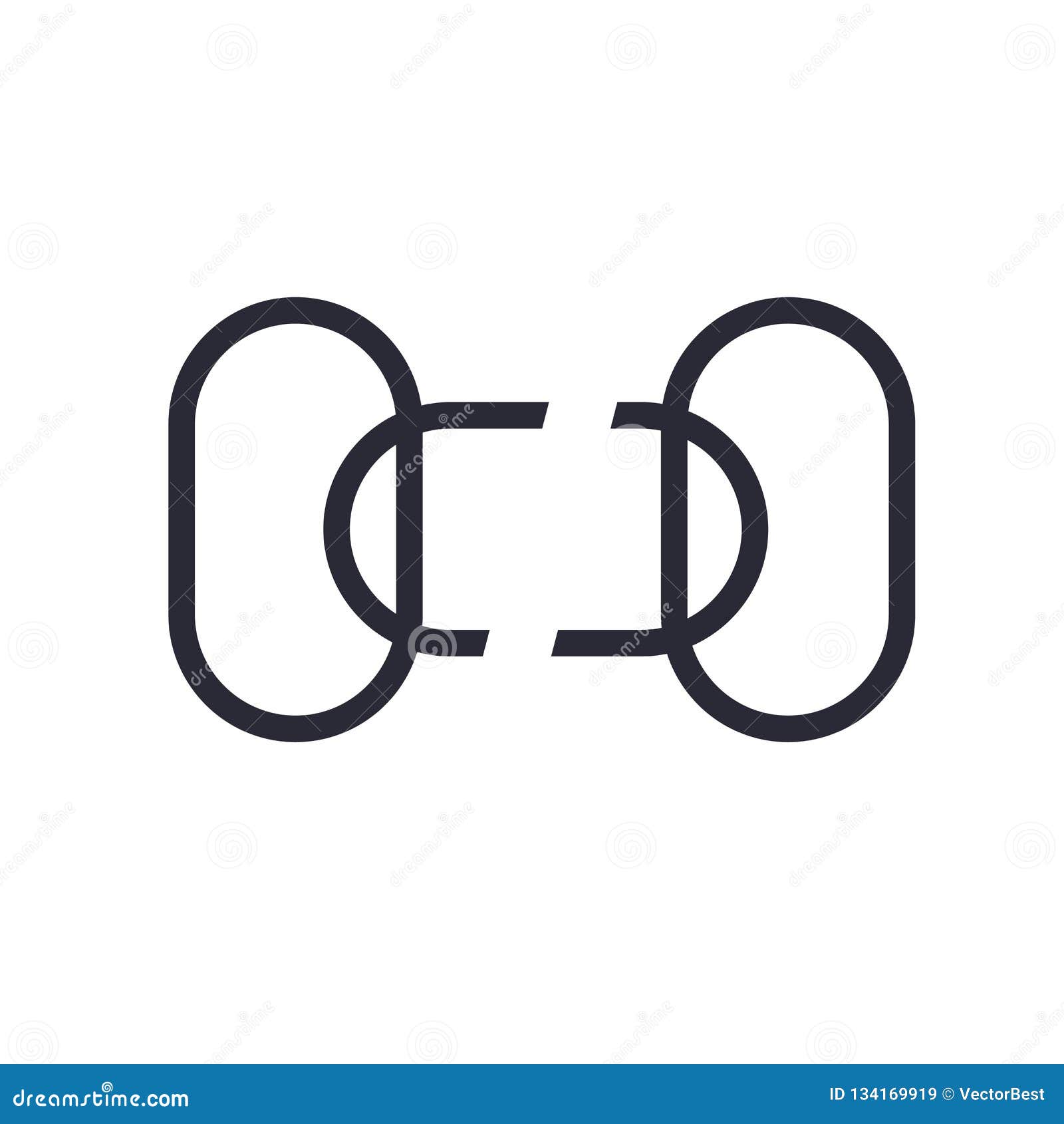 Disconnected Chains Icon Vector Sign and Symbol Isolated on White ...