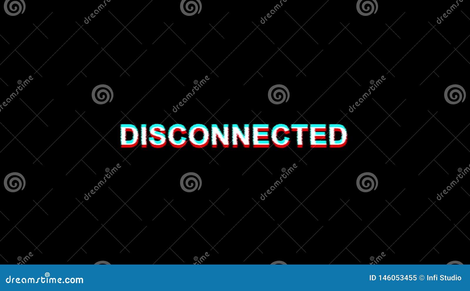 Disconnected Glitch Effect Text Digital TV Distortion 4K Loop Animation ...