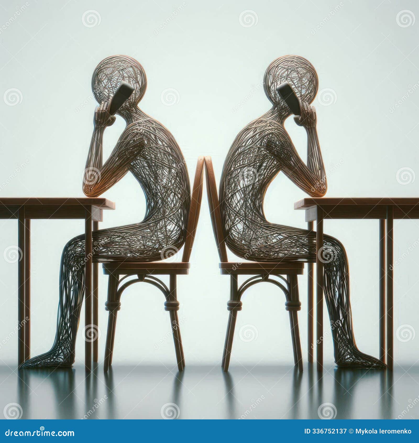 Disconnected People Who Cannot Find a Common Language. Stock Image ...