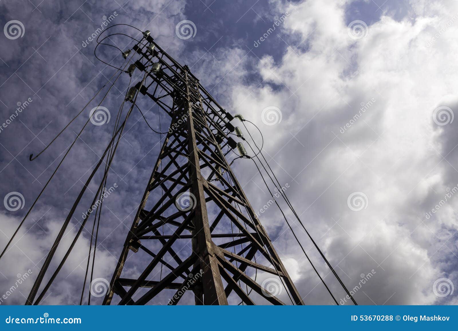 Powerline Support With Insulators And Linear Disconnector Stock Image ...