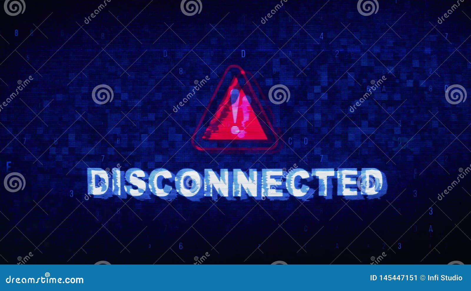 Disconnected Text Digital Noise Twitch Glitch Distortion Effect Error ...
