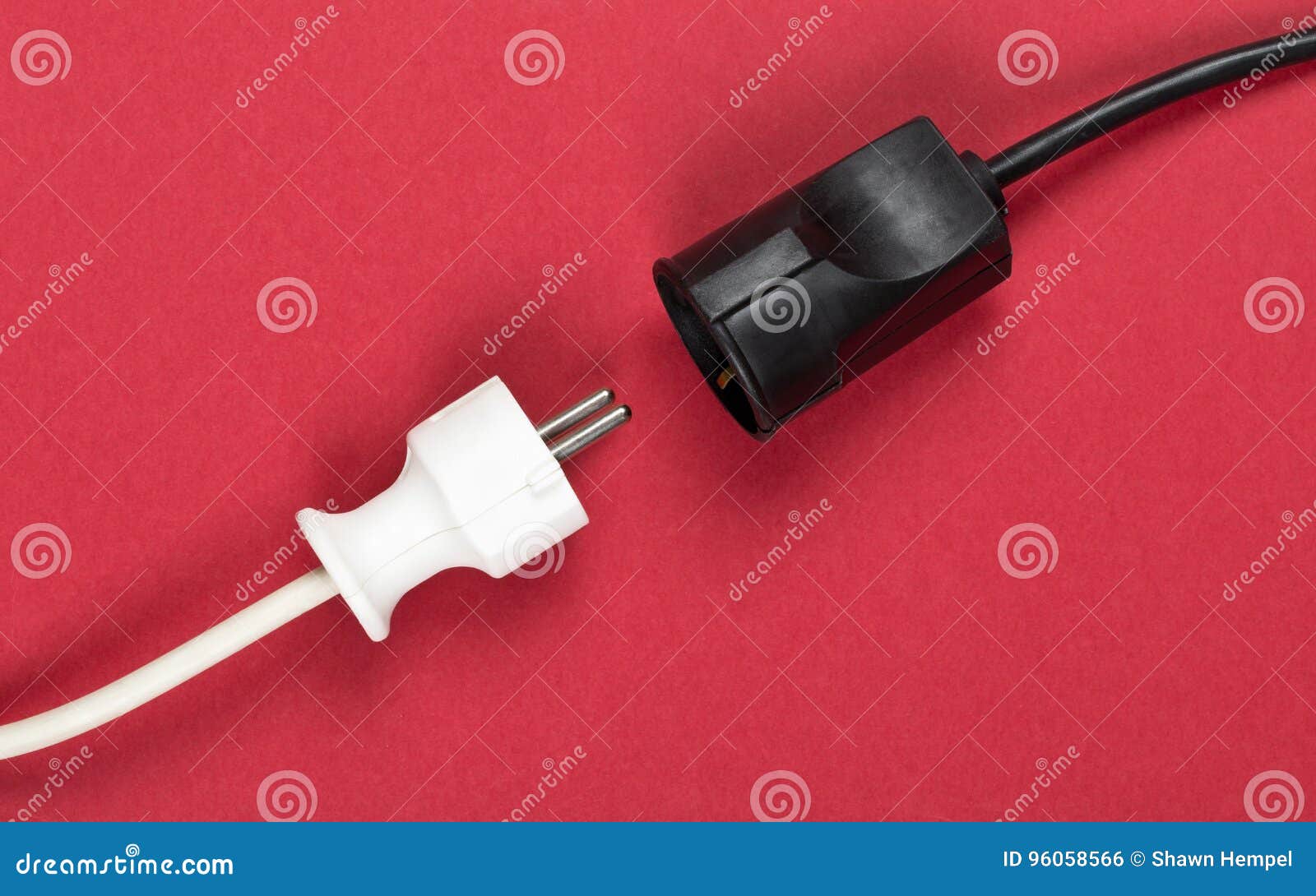 Disconnected White European Power Cable Plug with Connector Stock Photo ...