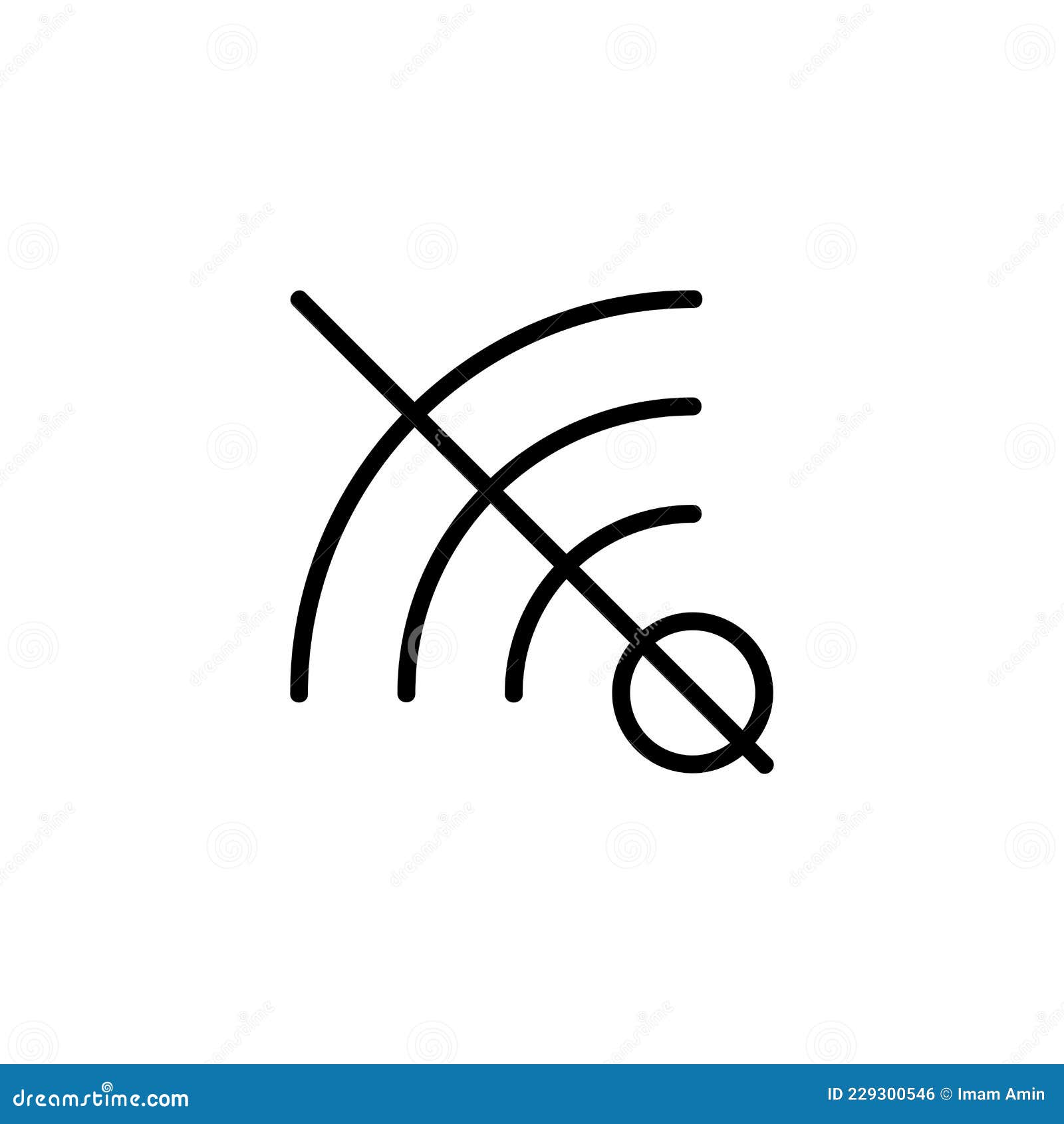Disconnected Wifi Technology Monoline Symbol Icon Logo for Graphic ...