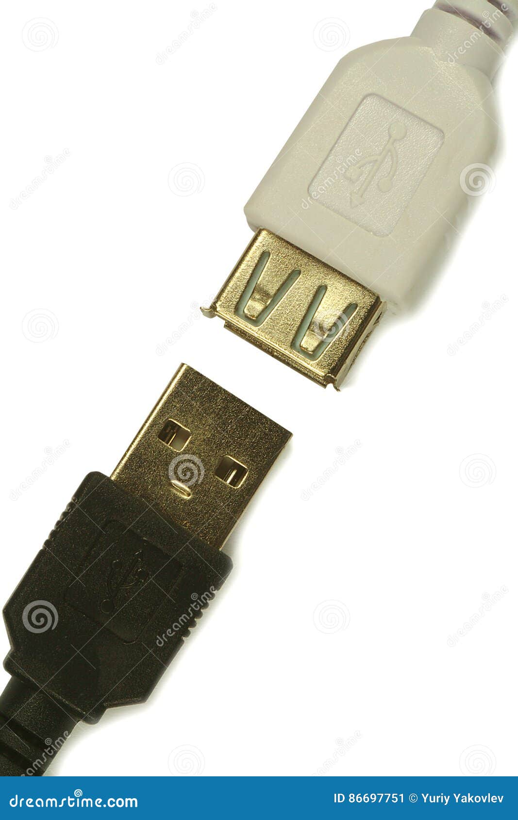 Disconnection, USB White and Black Plastic Stock Image - Image of ...