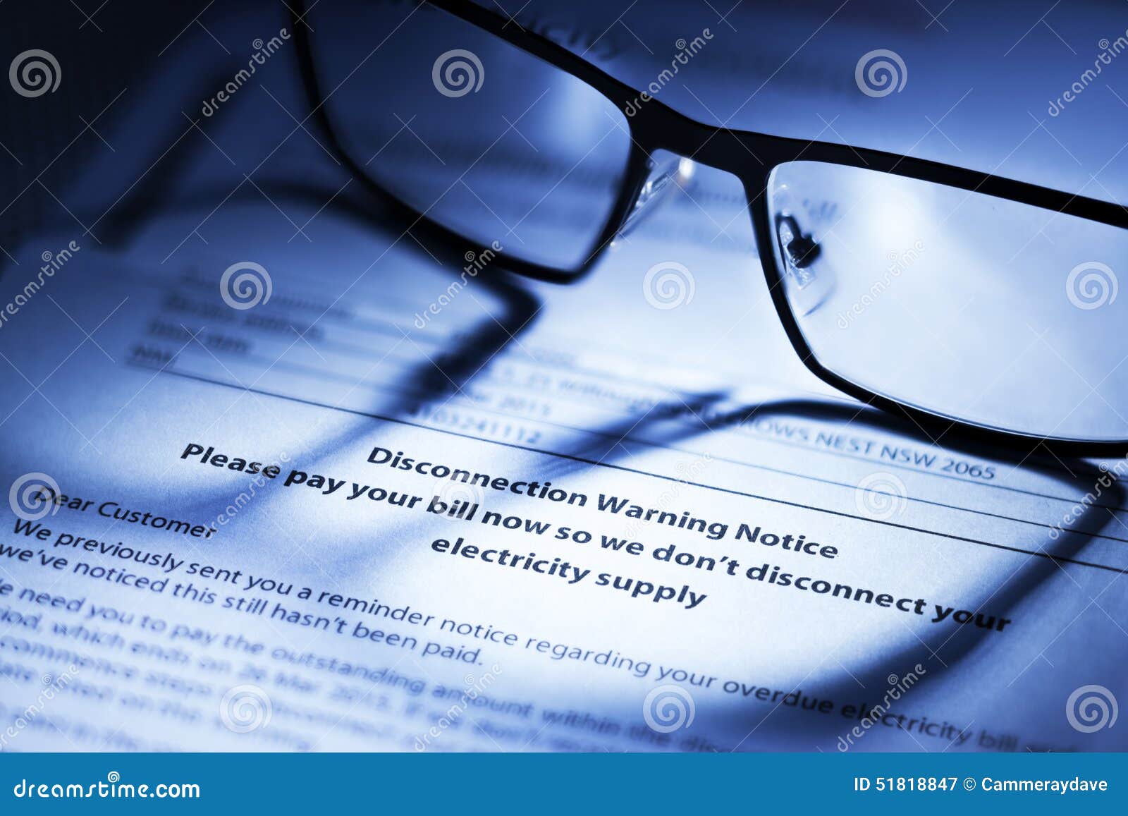 Disconnection Warning Notice Stock Image - Image of figures, expenses ...
