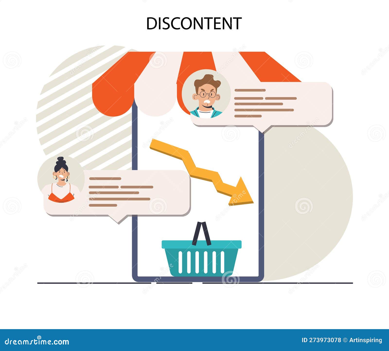 Discontent Concept. Dissatisfaction of Product or Service, Negative ...
