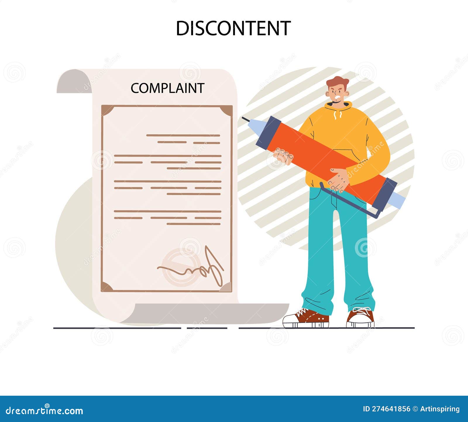 Discontent Concept. Dissatisfaction of Product or Service, Negative ...