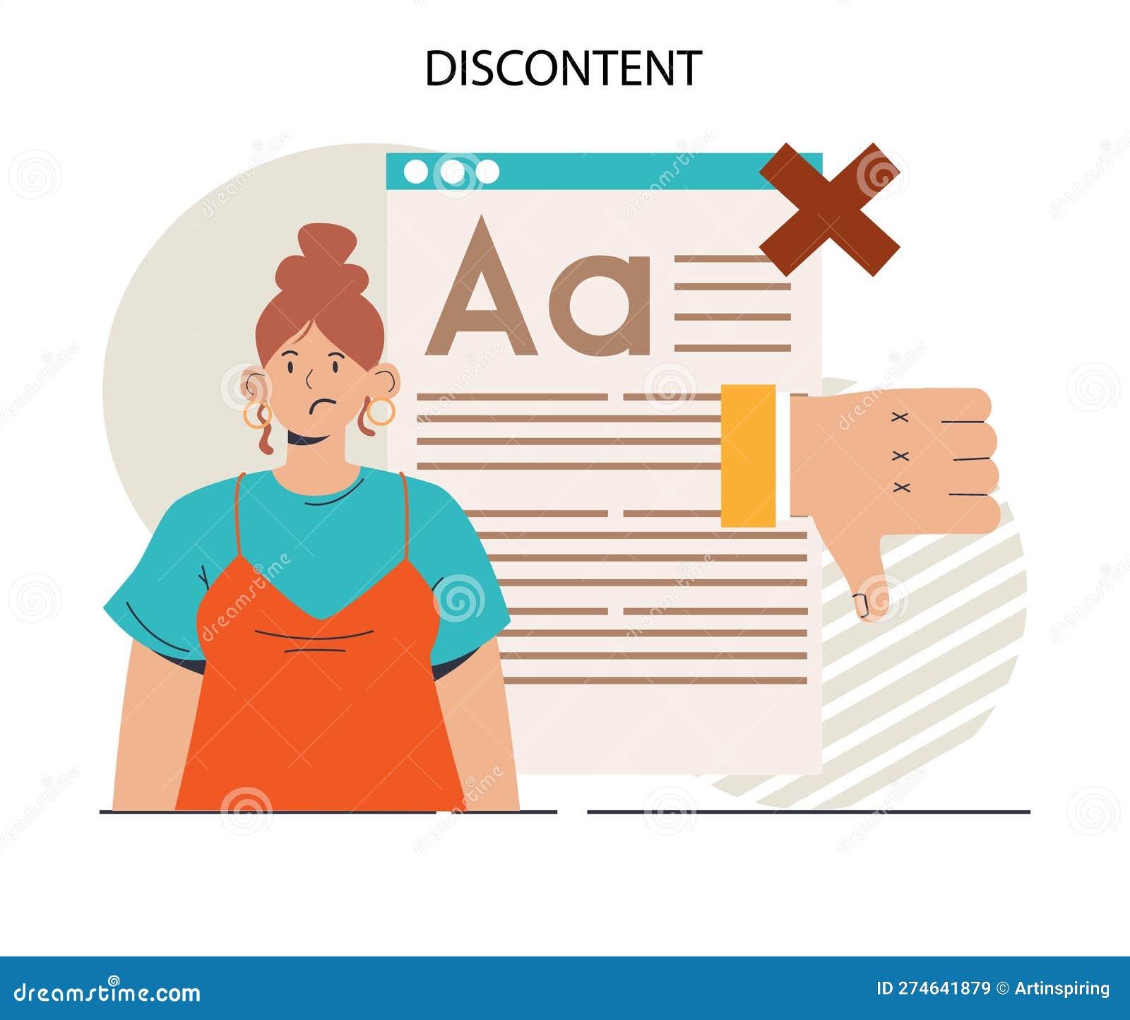 Discontent Concept. Dissatisfaction of Product or Service, Negative ...
