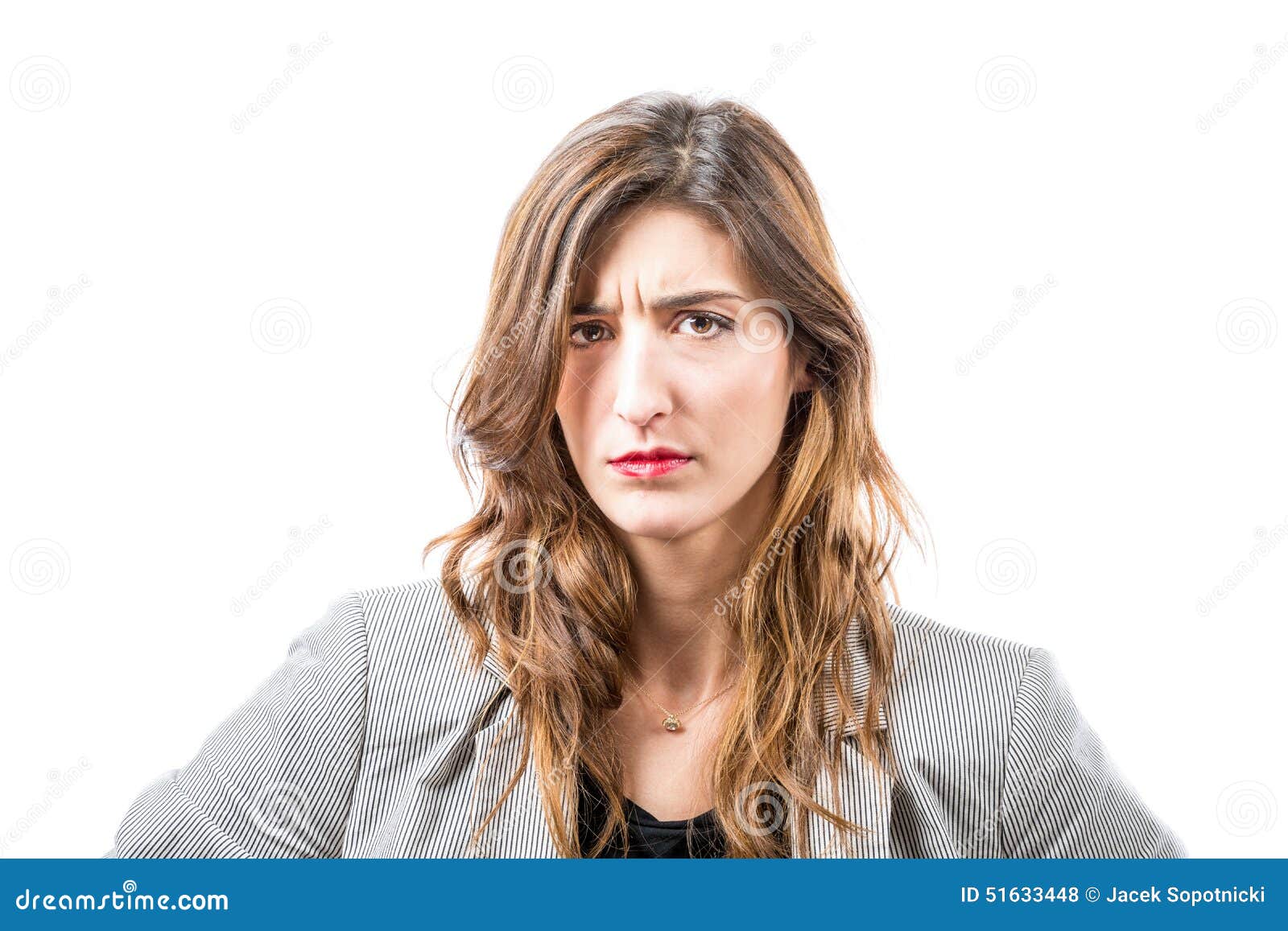 Discontented young woman. stock photo. Image of face - 51633448