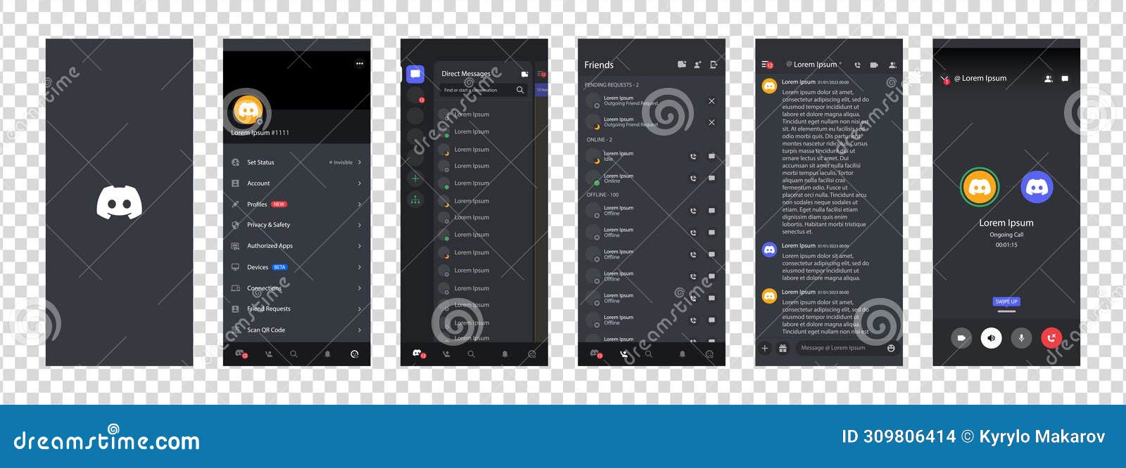 Discord Social Media Interface. Discord Mobile Application from ...
