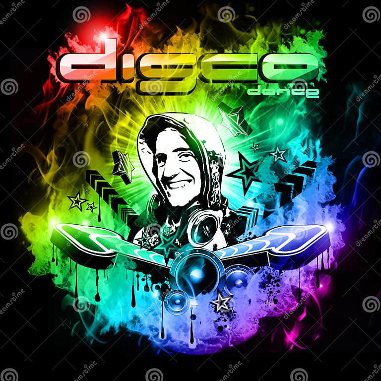 Discoteque Night Background Stock Illustration - Illustration of ...