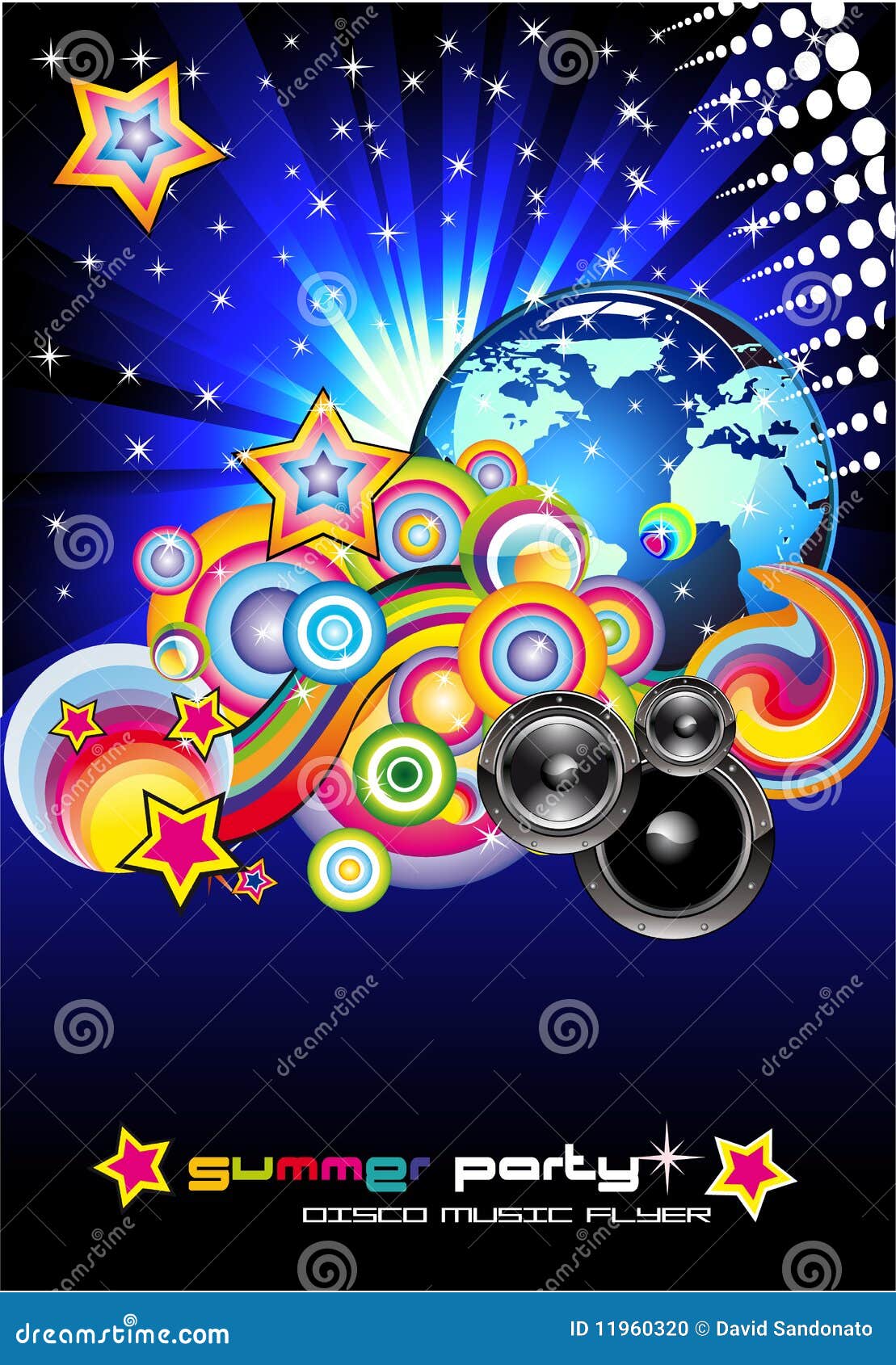 Discotheque Colorful Background for Flyers Stock Vector - Illustration ...