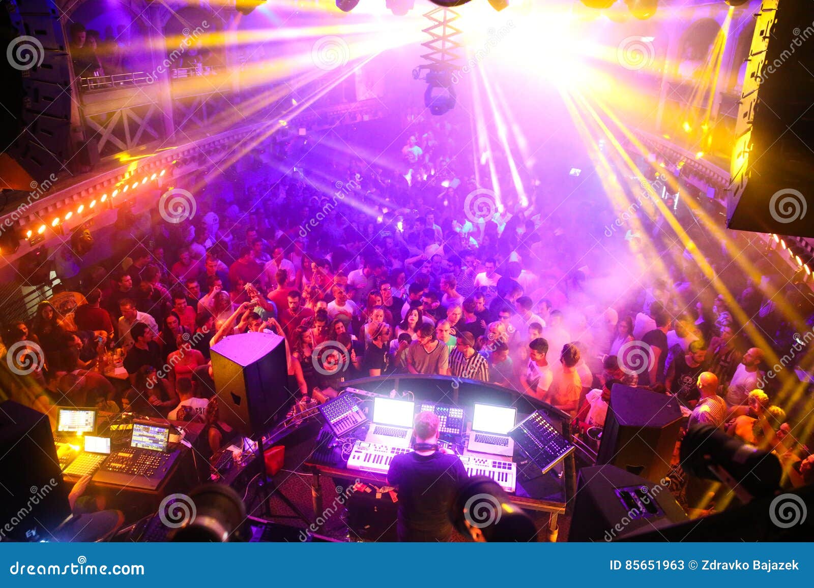 Discotheque editorial stock photo. Image of group, fireman - 85651963