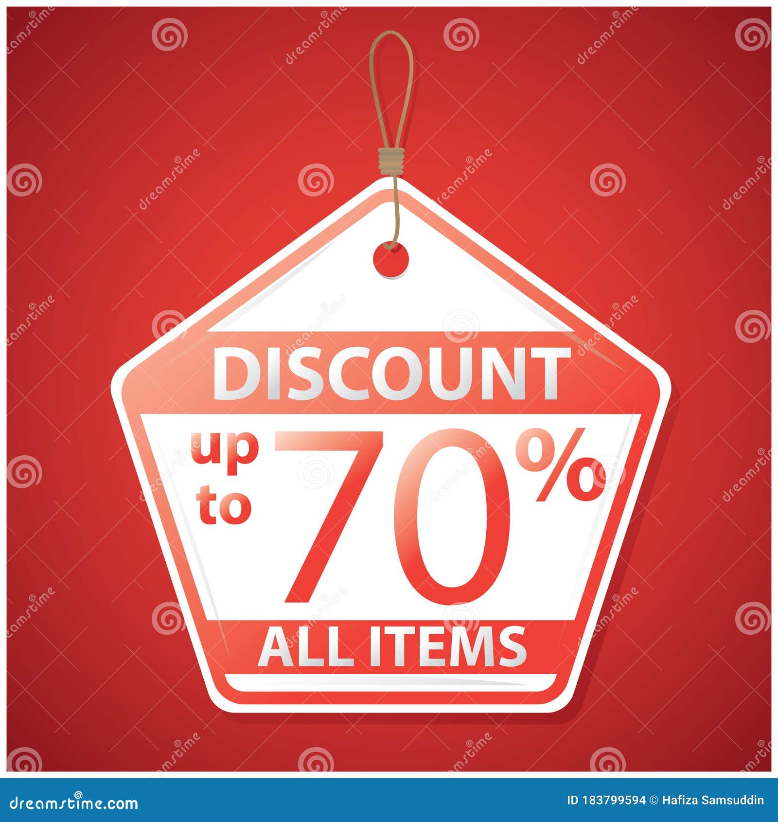 Discount All Items Tag. Vector Illustration Decorative Background ...