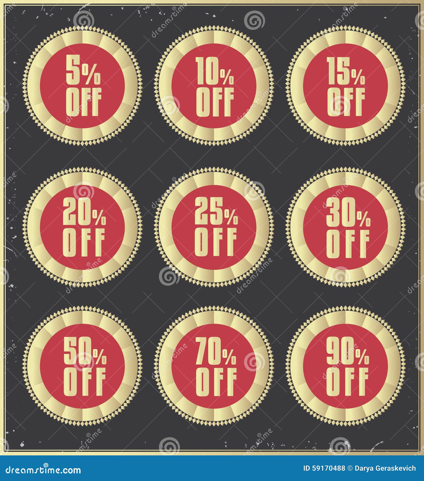 Discount badges stock vector. Illustration of percent - 59170488