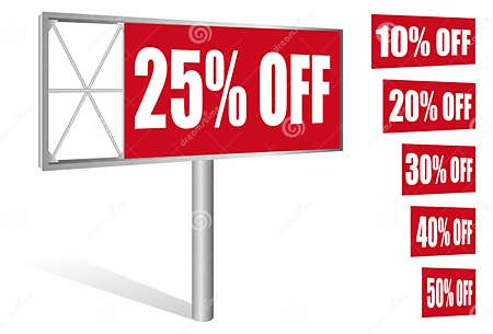 Discount billboard stock vector. Illustration of outlets - 10681229