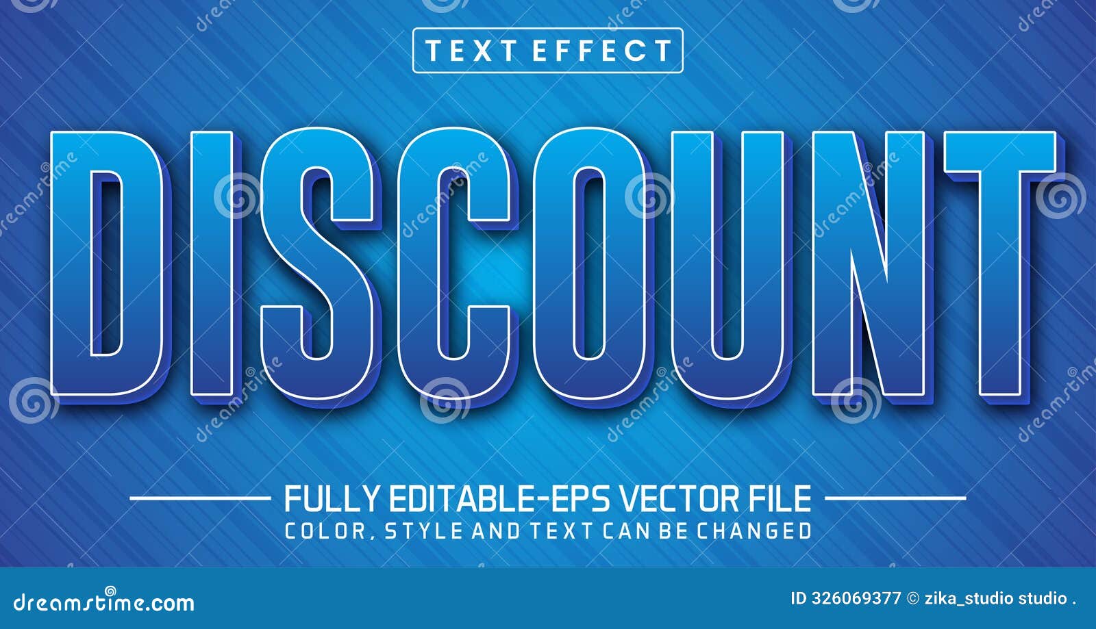 Discount Blue Font Text Effect Editable Stock Illustration ...