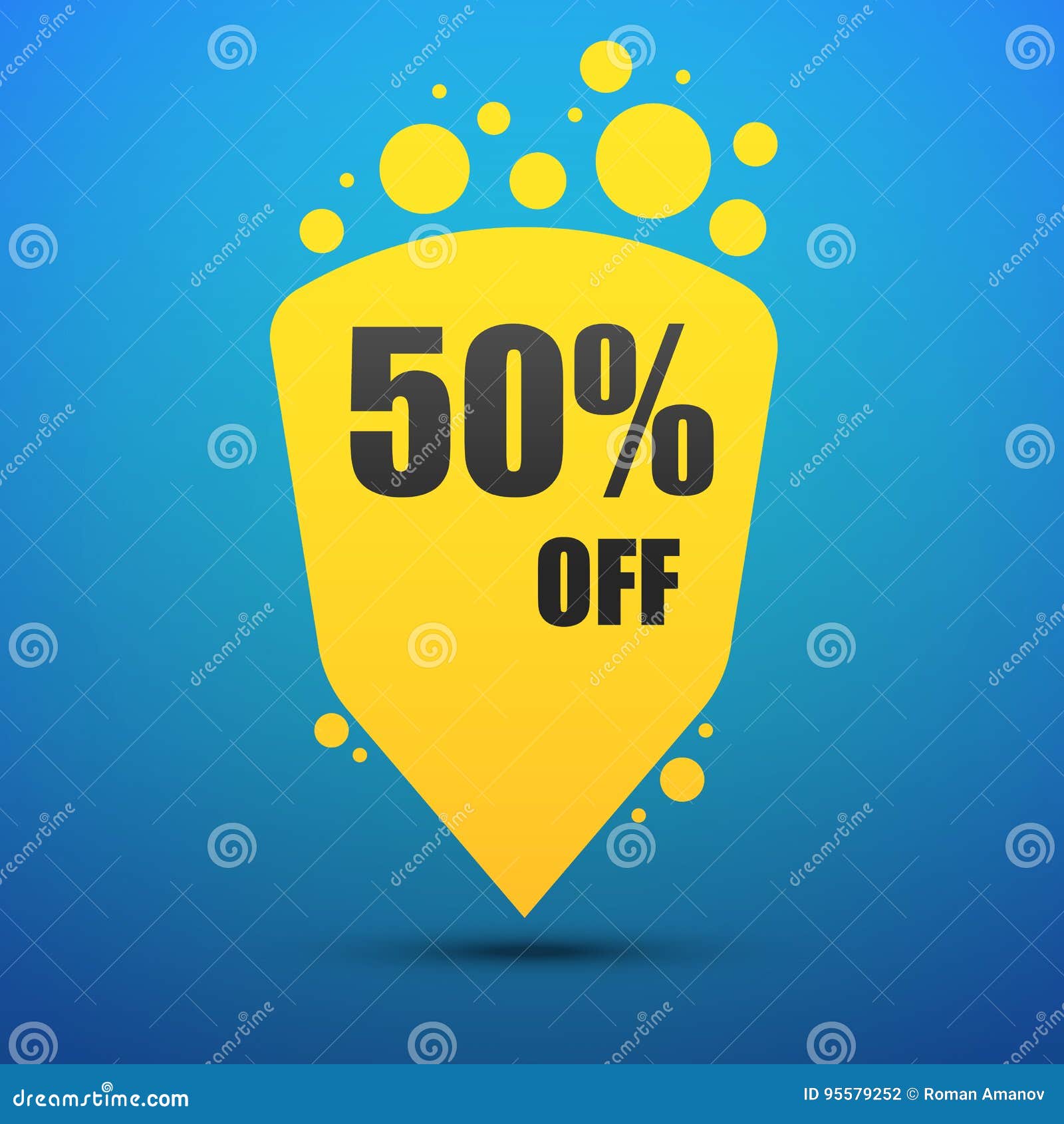 Discount Bubble Isolated on Blue Background. Vector Stock Vector ...