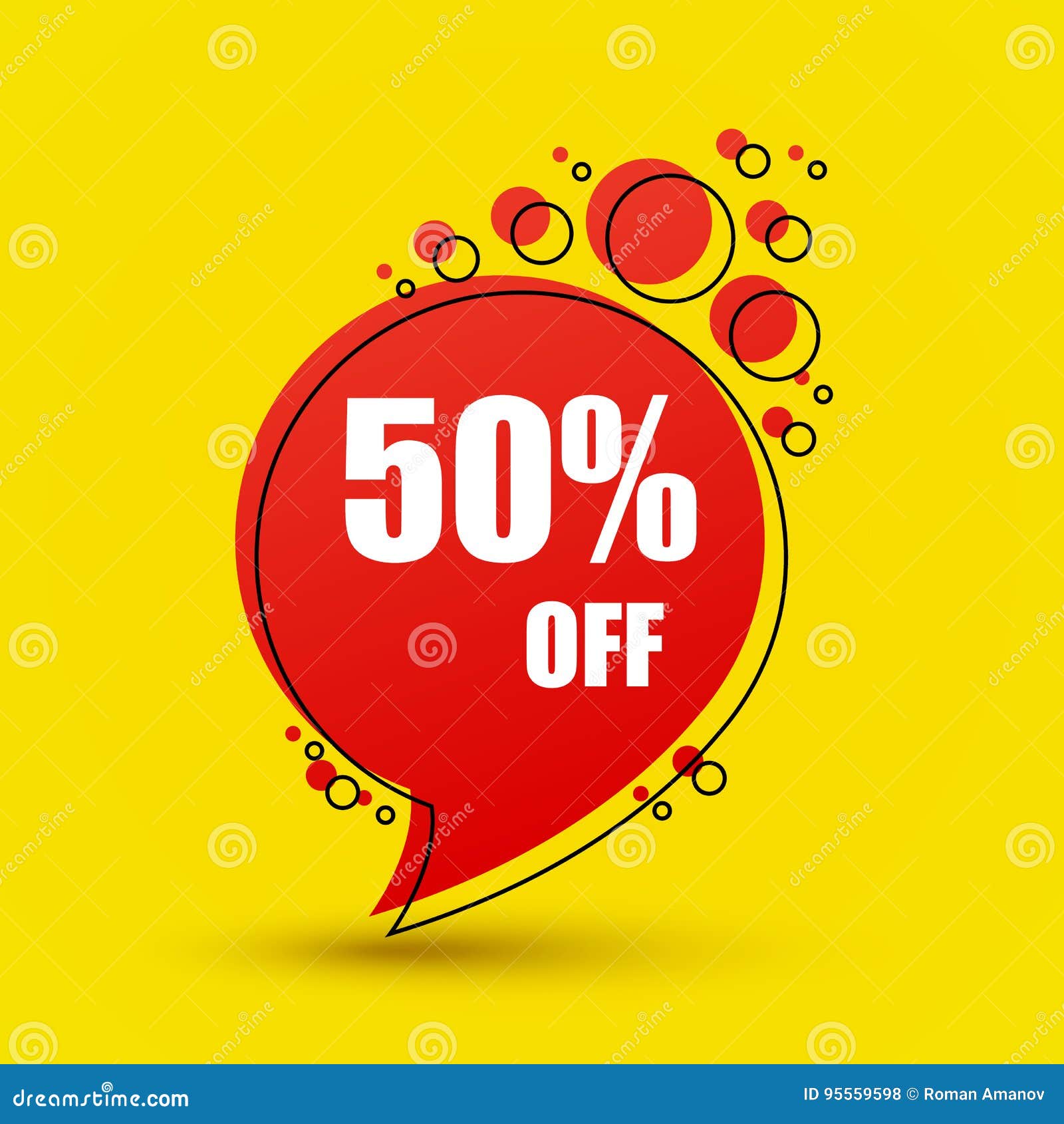 Discount Bubble Isolated on Yellow Background. Vector Stock Vector ...