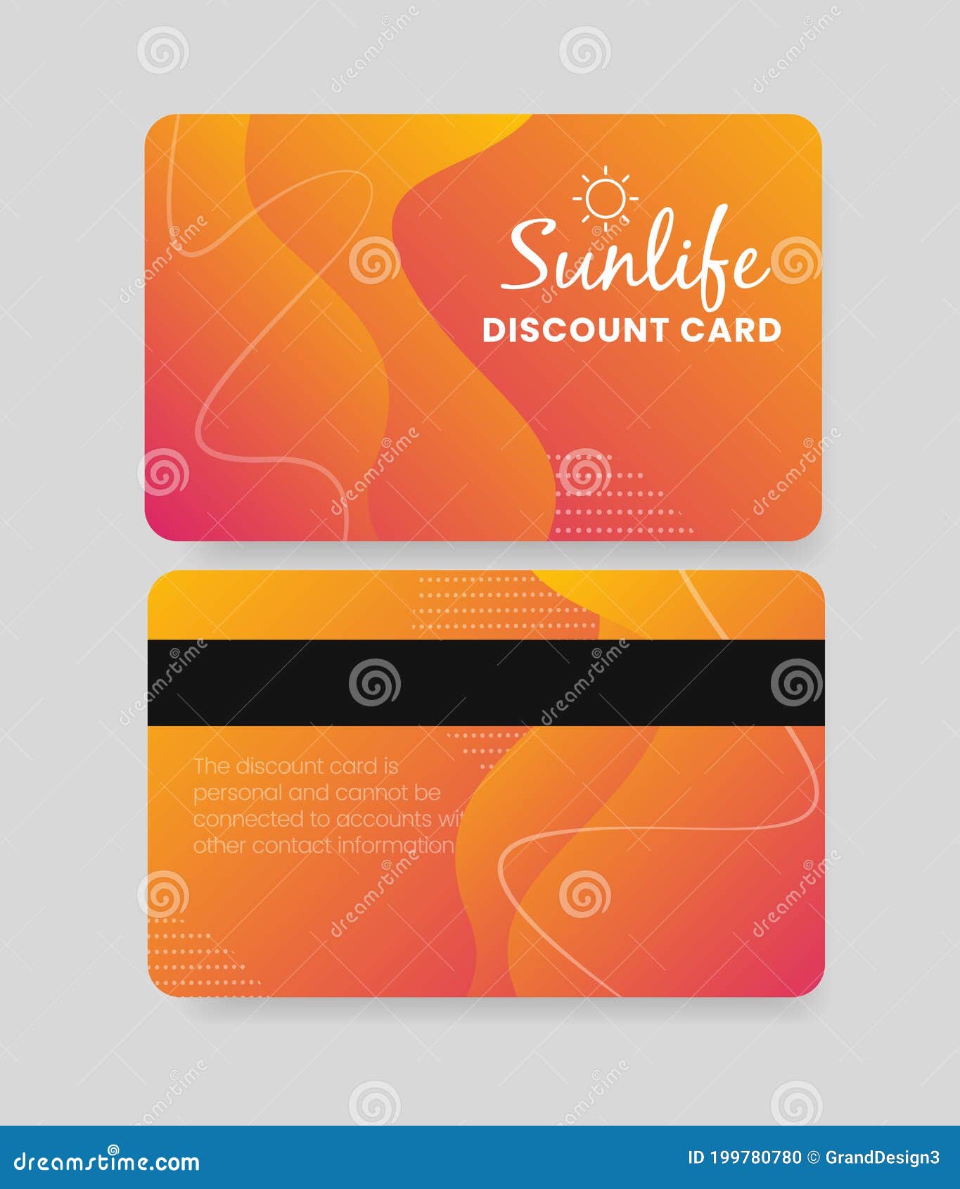 A Discount Card. Loyal Customer Card with Abstract Background, Sun and ...