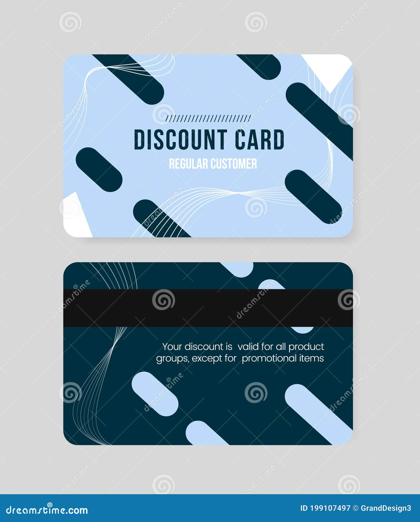 A Discount Card. Loyal Customer Card Blue Background, Abstract Abstract ...